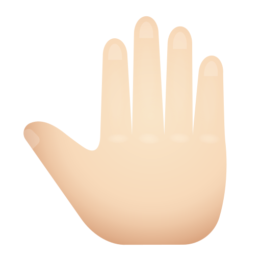 Raised Back of Hand: Light Skin Tone Emoji 🤚🏻