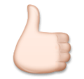 Tommel opp: hudtype 1–2 emoji 👍🏻