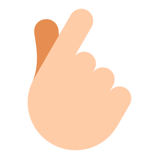 Hand with Index Finger and Thumb Crossed: Light Skin Tone Emoji 🫰🏻