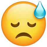 Downcast Face with Sweat Emoji 😓